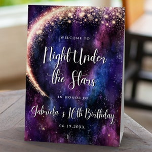 Galaxy Welcome Signs, Editable Party Sign, Instant Download, Starry ...