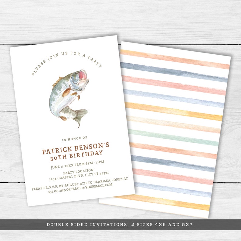 Gone Fishing Birthday Party Invitations Fishing Themed Party - Etsy
