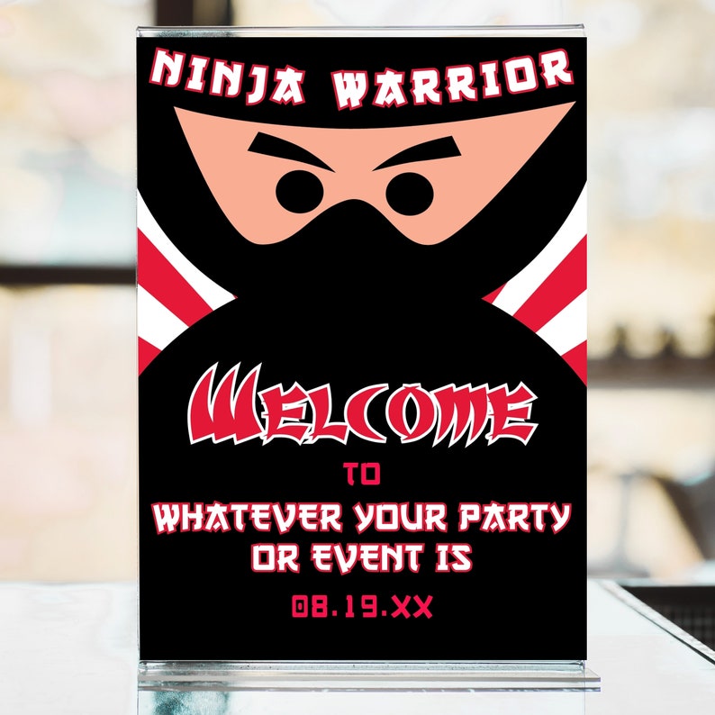 Ninja Welcome Signs Editable Party Sign Printable Welcome - Etsy UK