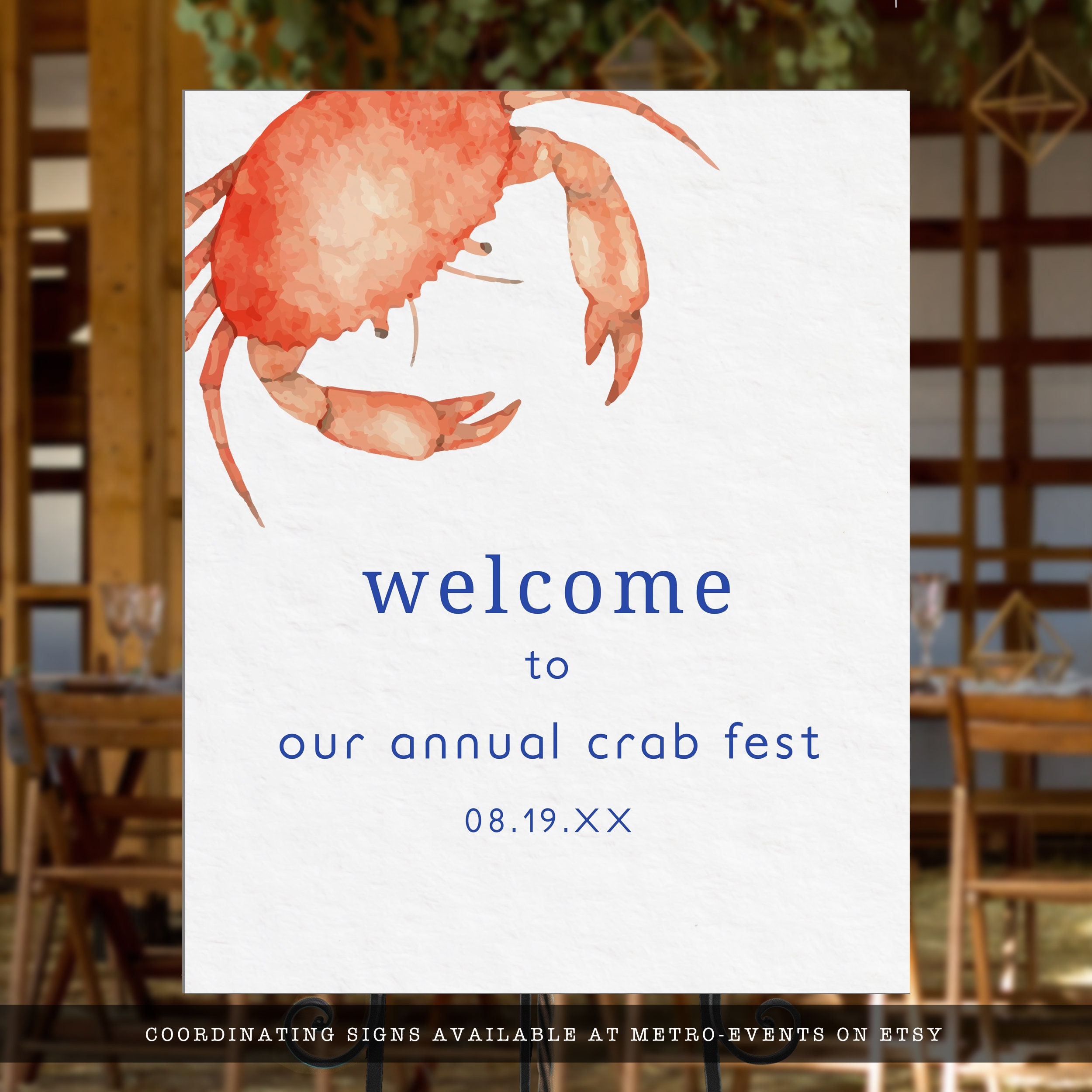 Crab Favor Tags: Beach Thank You Gift Tags (corjl Template) - Etsy