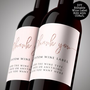 Blush Pink Printable Wine Label Custom Wine Labels Corjl - Etsy