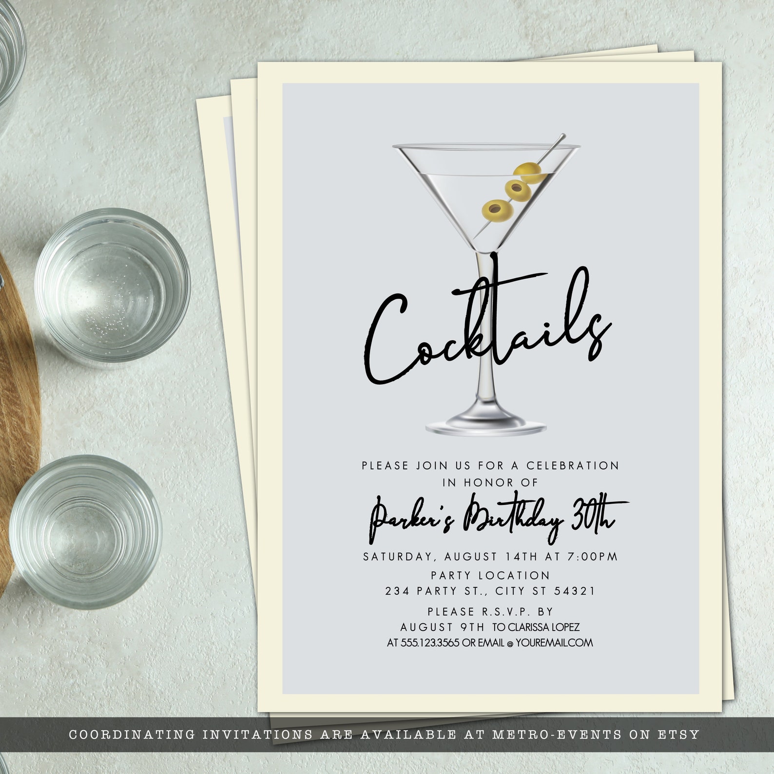 Retro Cocktail Welcome Signs Grey and White Sign Printable - Etsy