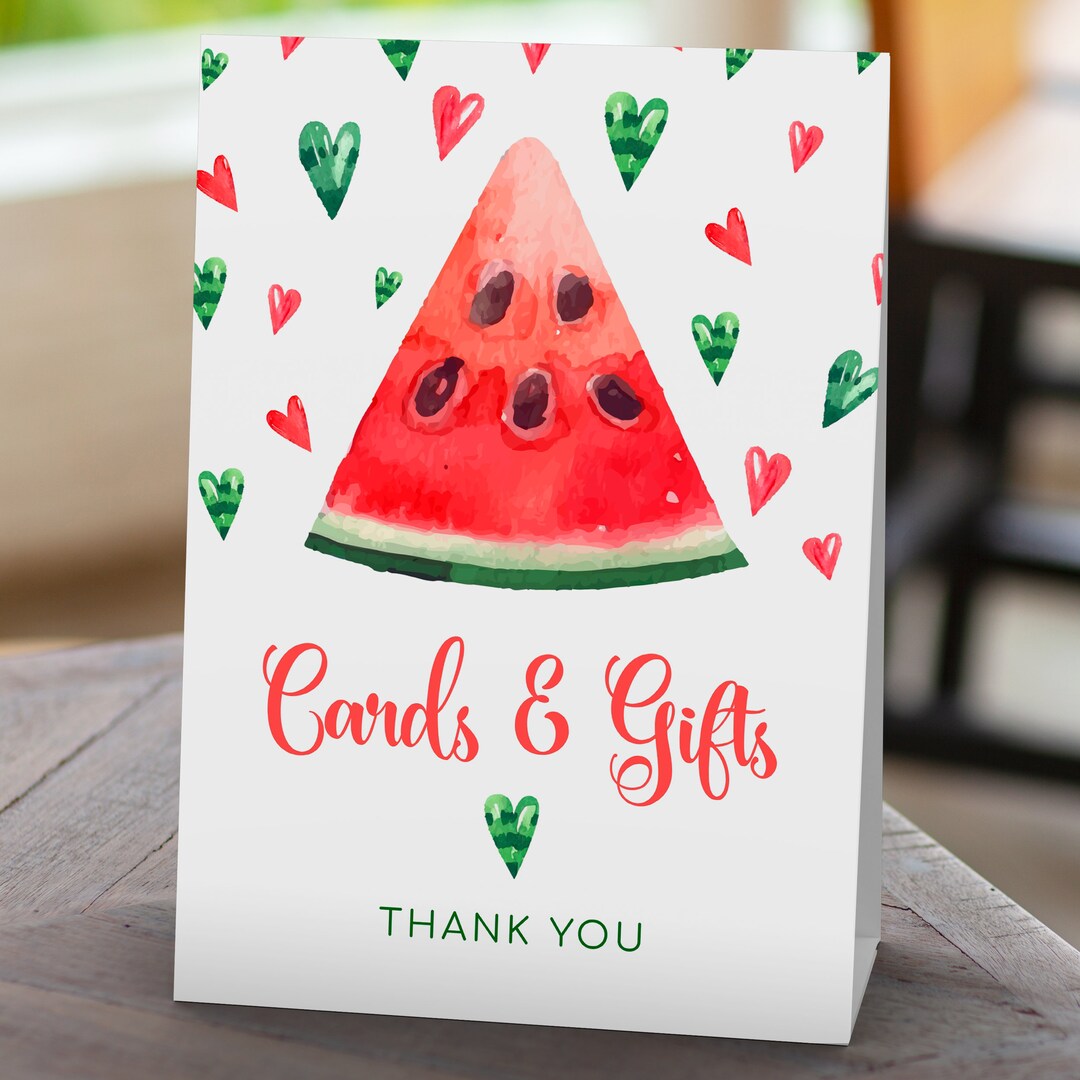 Printable Watermelon Birthday Cards and Gift Signs Slice Into - Etsy