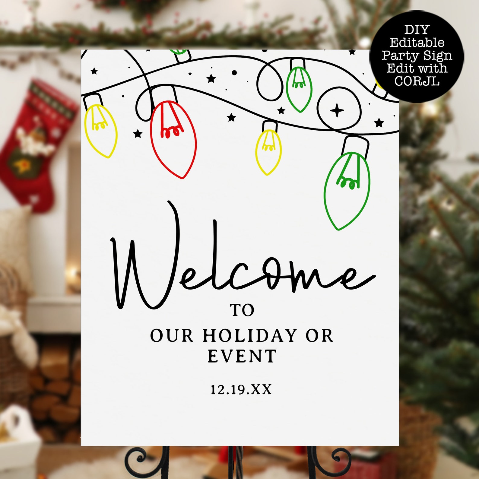 Christmas Welcome Signs Printable Welcome Sign Instant | Etsy