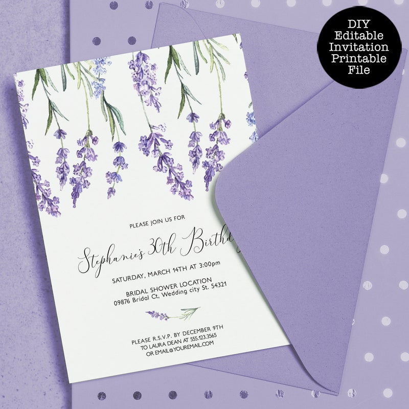 Lavender Invitations - Etsy