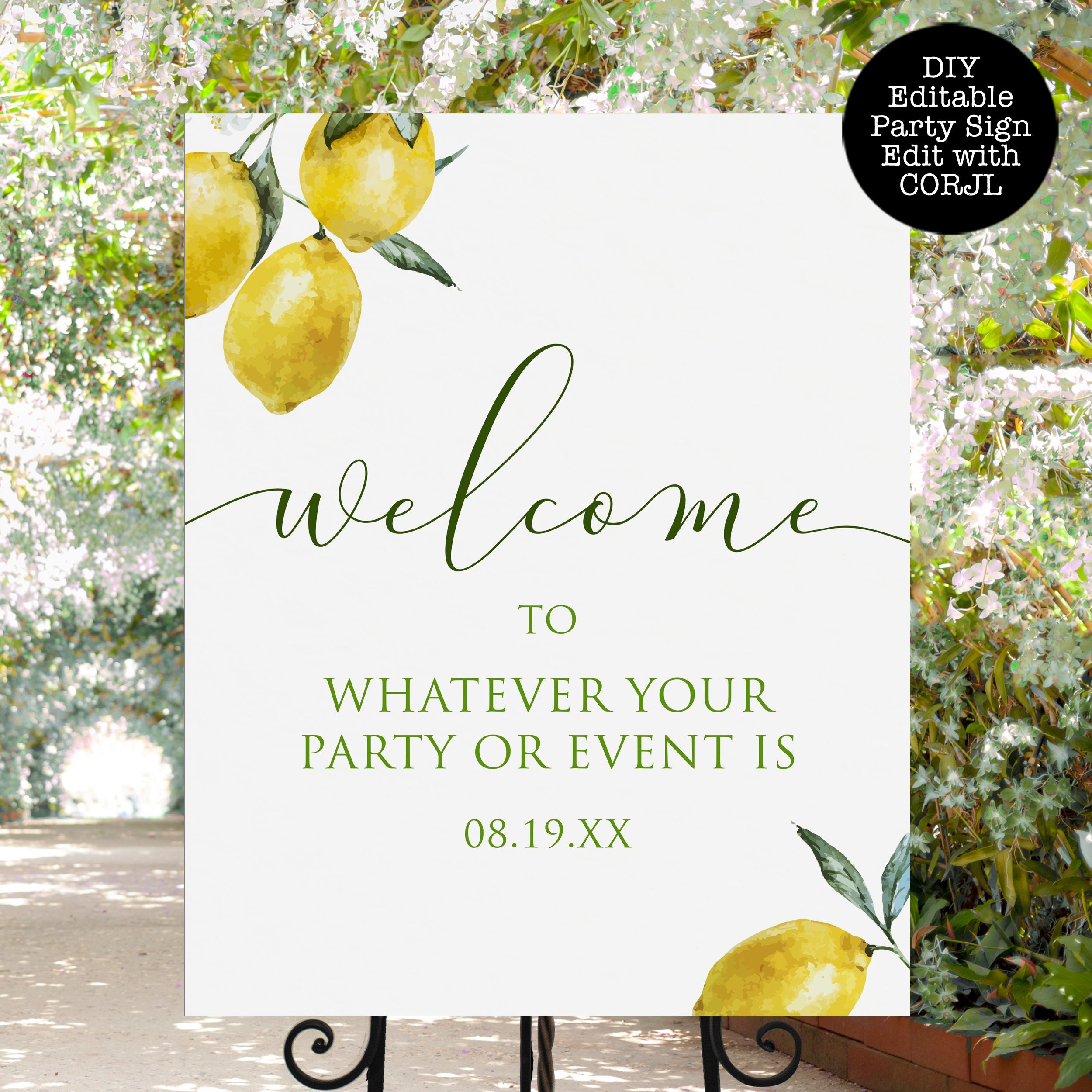 Lemon Welcome Signs Lemon Themed Party Sign Editable Party | Etsy