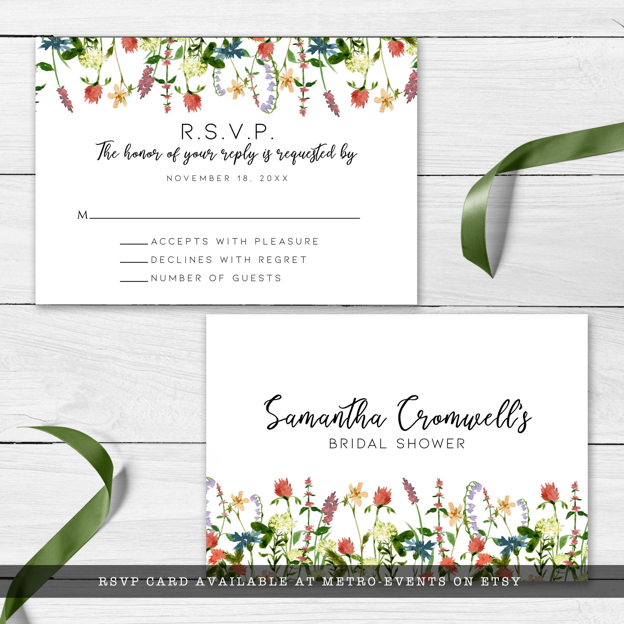 Boho Wildflower Wine Labels: Custom Floral Design (corjl Template) - Etsy