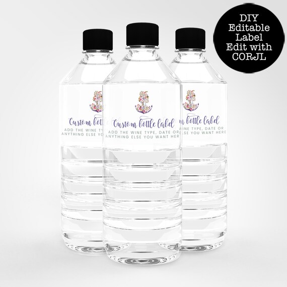 Nautical Themed Water bottle Labels, Printable Drink Labels, Custom ...