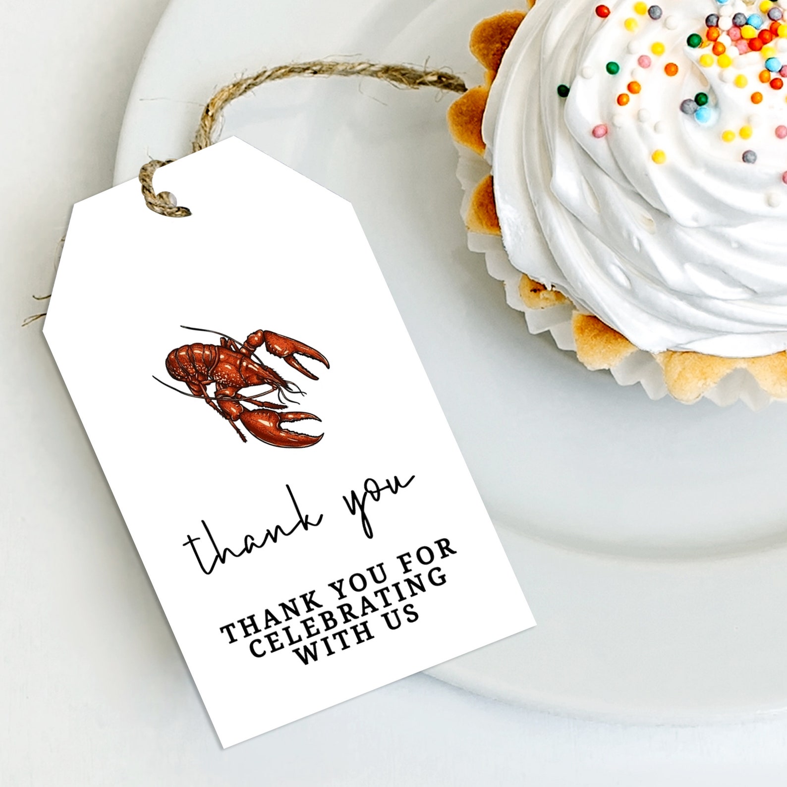 Lobster Favor Tags Sea Creature Tags Red and Black Favor - Etsy