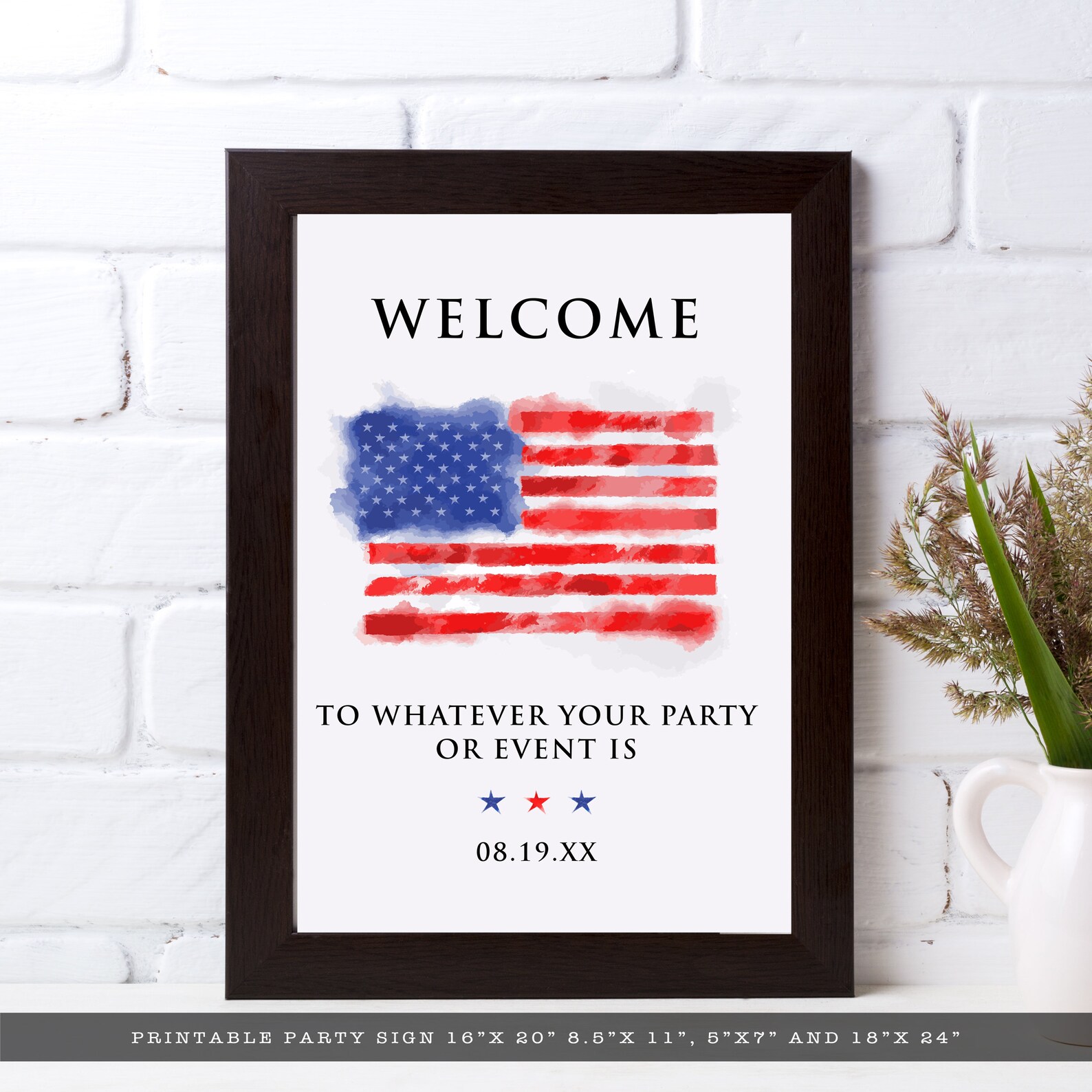 American Flag Signs Printable Welcome Signs Editable Welcome - Etsy