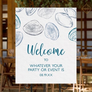 Clambake Welcome Sign Clambake Signs Ocean Welcome Template | Etsy