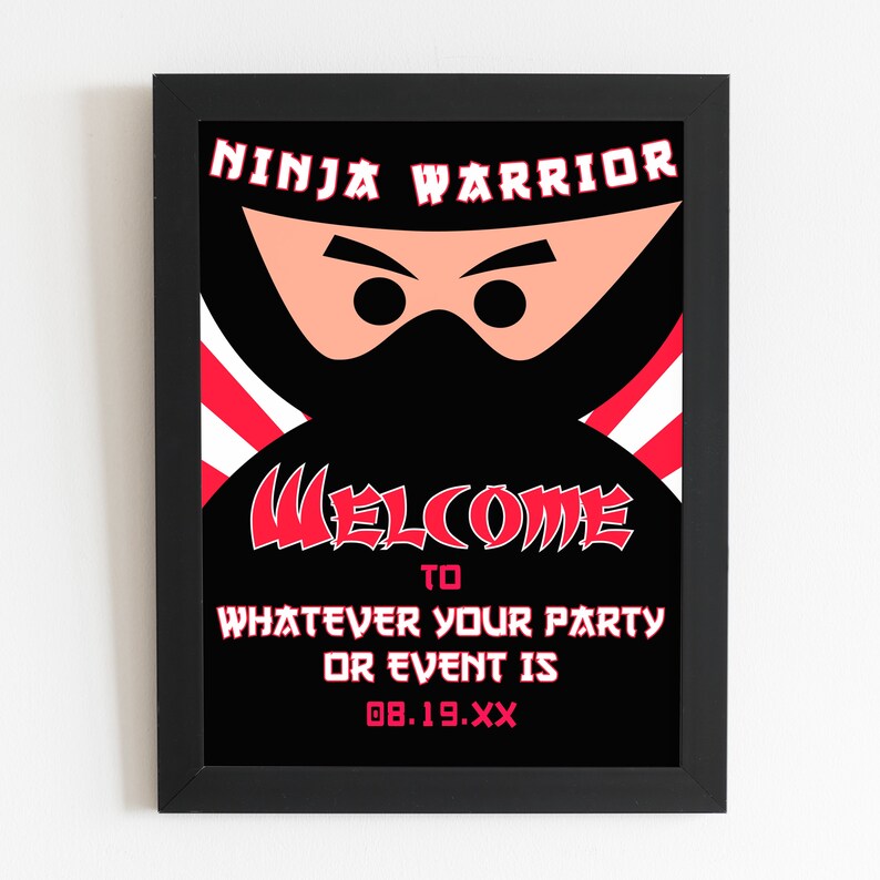 Ninja Welcome Signs Editable Party Sign Printable Welcome - Etsy