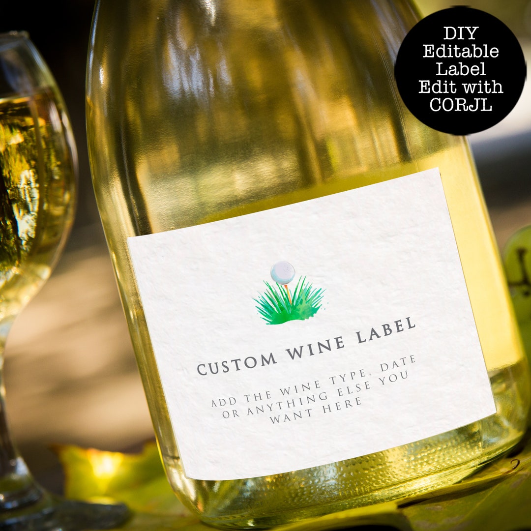 Golf Themed Wine Labels, Printable Wine Label, Custom Wine Labels ...