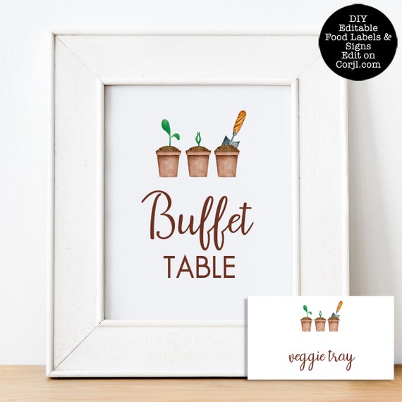 Printable Food Labels, Garden Themed Food Signs, Garden Themed Food ...