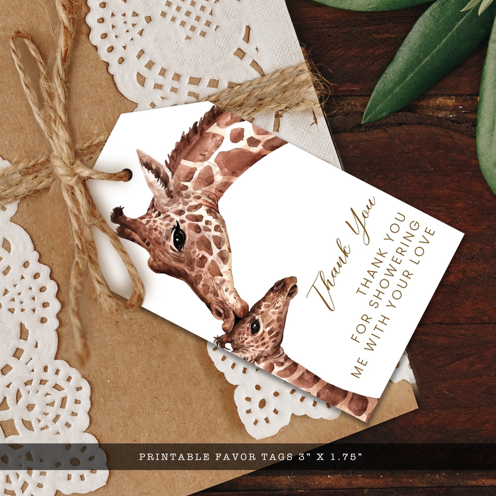 Giraffe Favor Tags Safari Gift Tags Jungle Favor Tag - Etsy