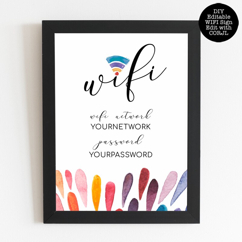 Wifi Password Sign - Etsy