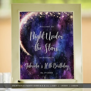 Galaxy Welcome Signs, Editable Party Sign, Instant Download, Starry ...