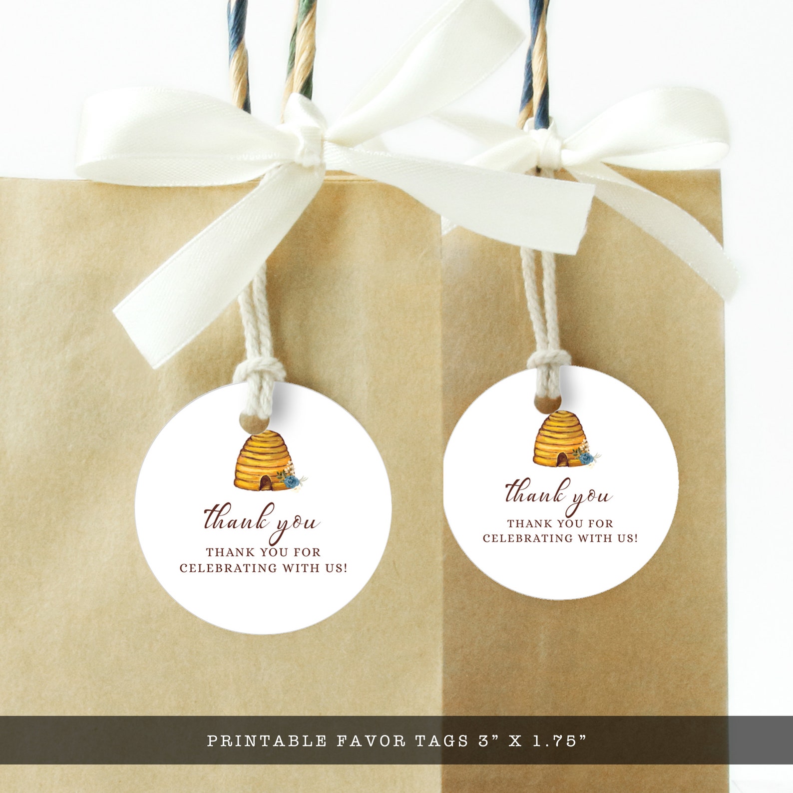 Printable Bee Hive Gift Tags Customizable Editable Corjl - Etsy