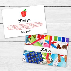 School Thank You Cards, Custom Thank You Cards, Teacher Thank You Card ...