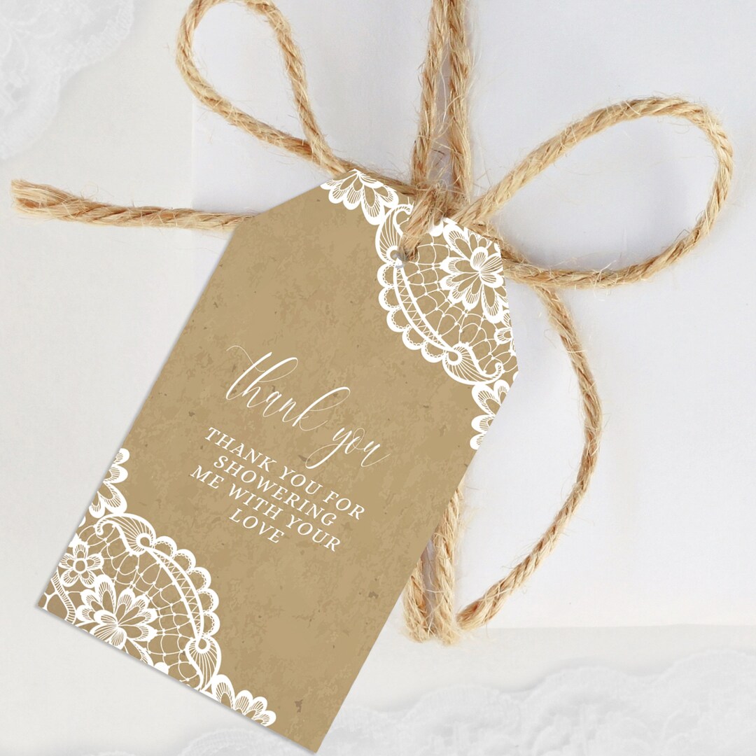 Printable DIY Editable Rustic Favor Tag or Gift Cards for Bridal ...