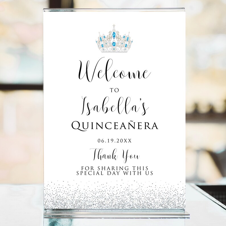 Quinceanera Signs Glitter Quinceanera Sign Printable Sign - Etsy