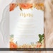 Printable Food Menu, Orange and White Floral Dinner Menu, Food Menu ...
