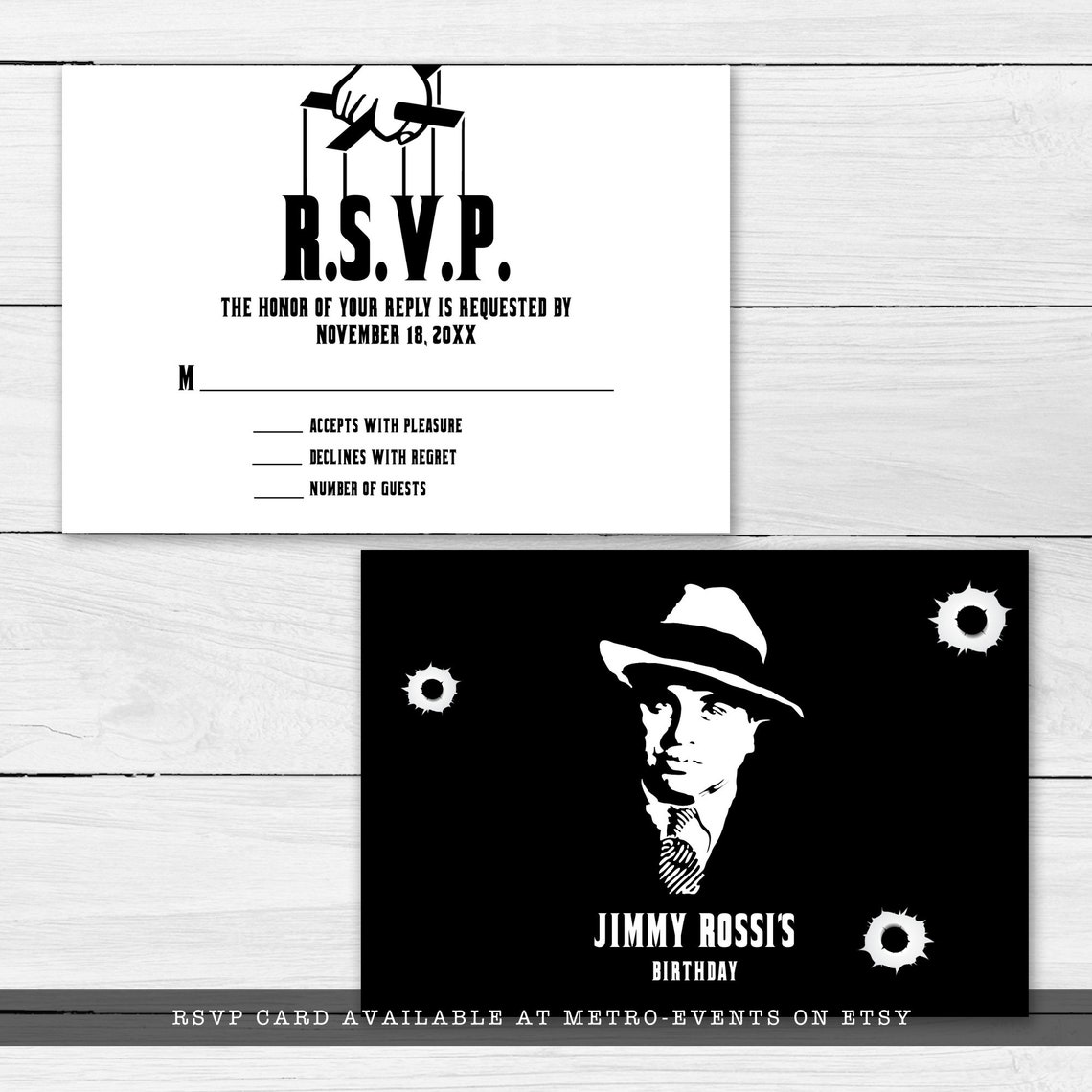 Mobster Thank You Cards Mob Party Thank You Cards Gangster | Etsy