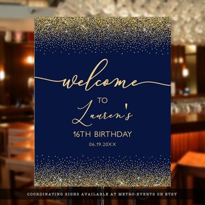 Navy and Gold Glitter Food Menu Dinner Party Menu Food Menu - Etsy