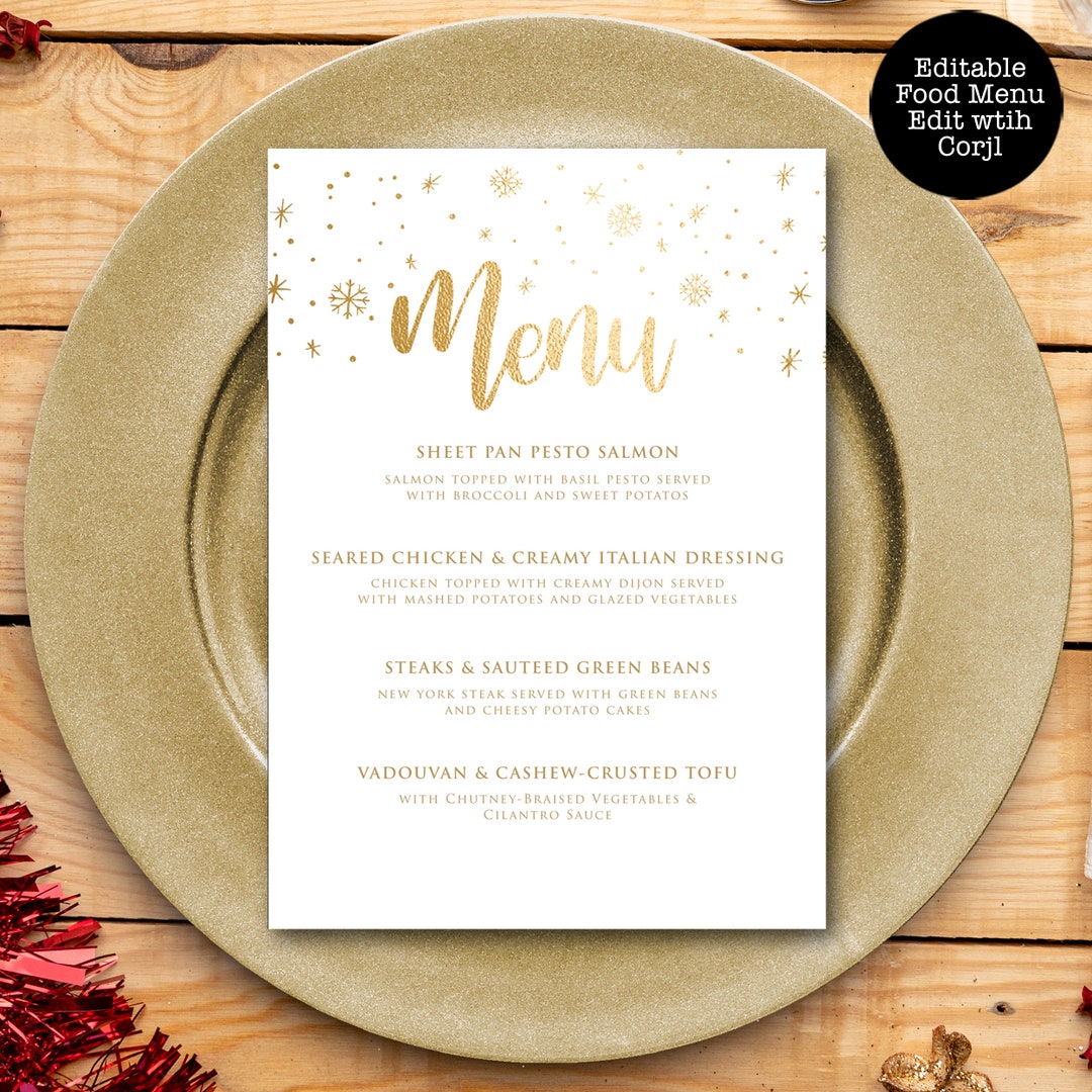 Jingle and Mingle Menu, Christmas Menu, Dinner Menu, Holiday Party Menu ...