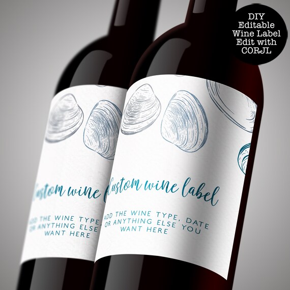 Clam Bake Labels, Printable Wine Label, Custom Wine Labels, Corjl ...