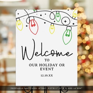 Christmas Welcome Signs, Printable Welcome Sign, Instant Download ...