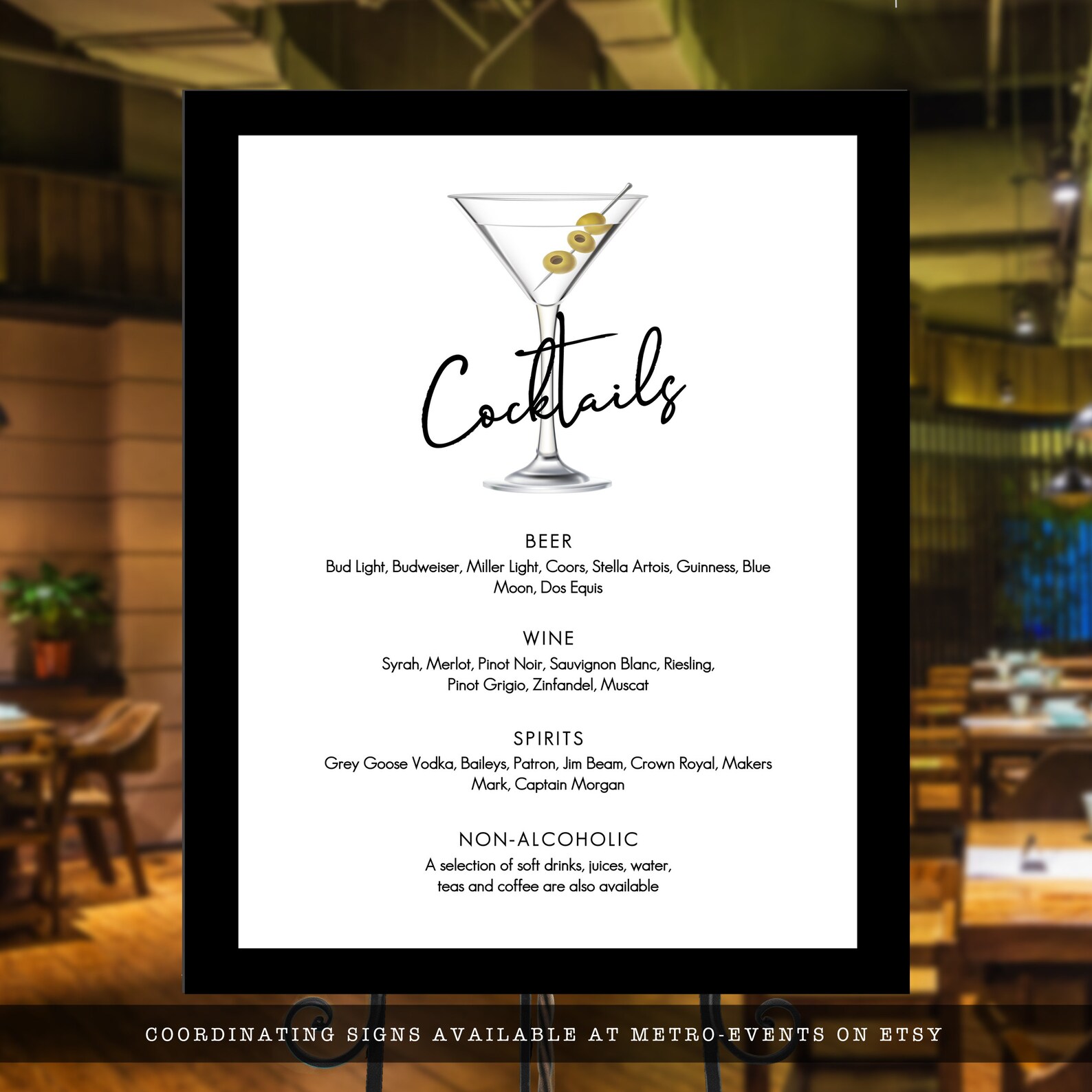 Black Retro Cocktail Welcome Signs Black and White Sign - Etsy