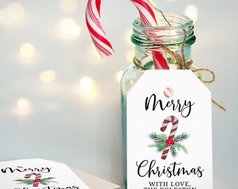 Candy Cane Gift Tags | Etsy