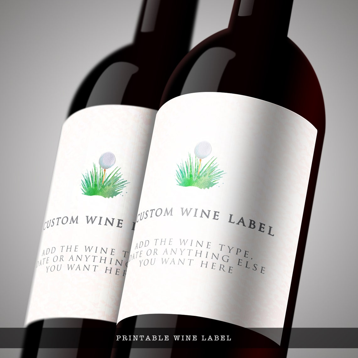 Golf Themed Wine Labels Printable Wine Label Custom Wine - Etsy
