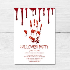 Bloody Halloween Invitations, Halloween Invitations, Halloween Birthday ...