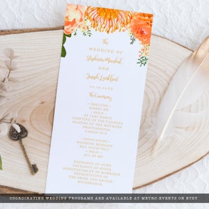 Printable Food Menu, Orange and White Floral Dinner Menu, Food Menu ...