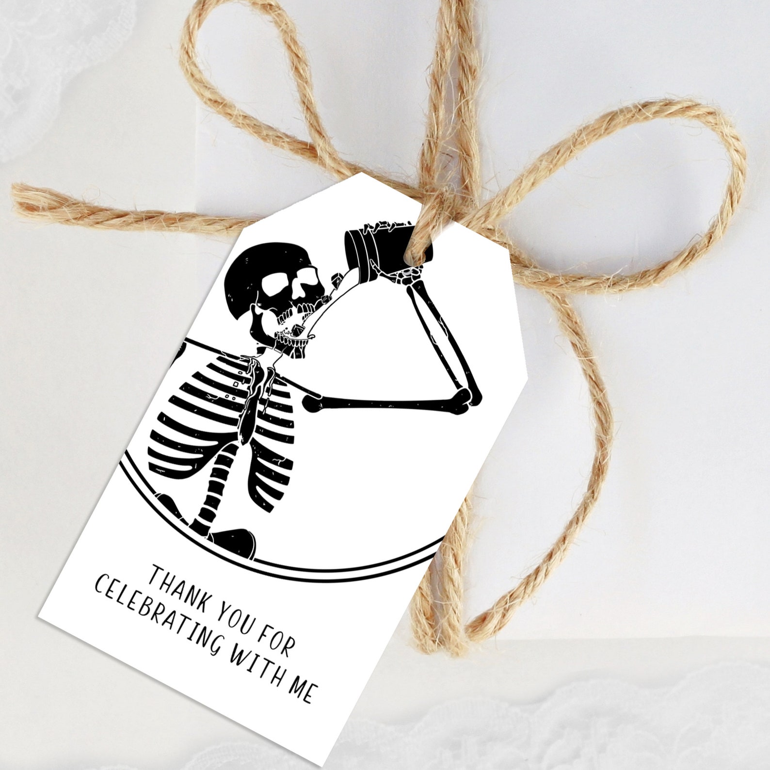 Printable Gift Tags Printable Skeleton Death to My 20s Gift - Etsy