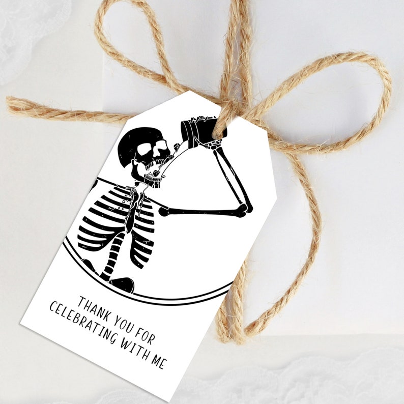 Printable Gift Tags Printable Skeleton Death to My 20s Gift - Etsy