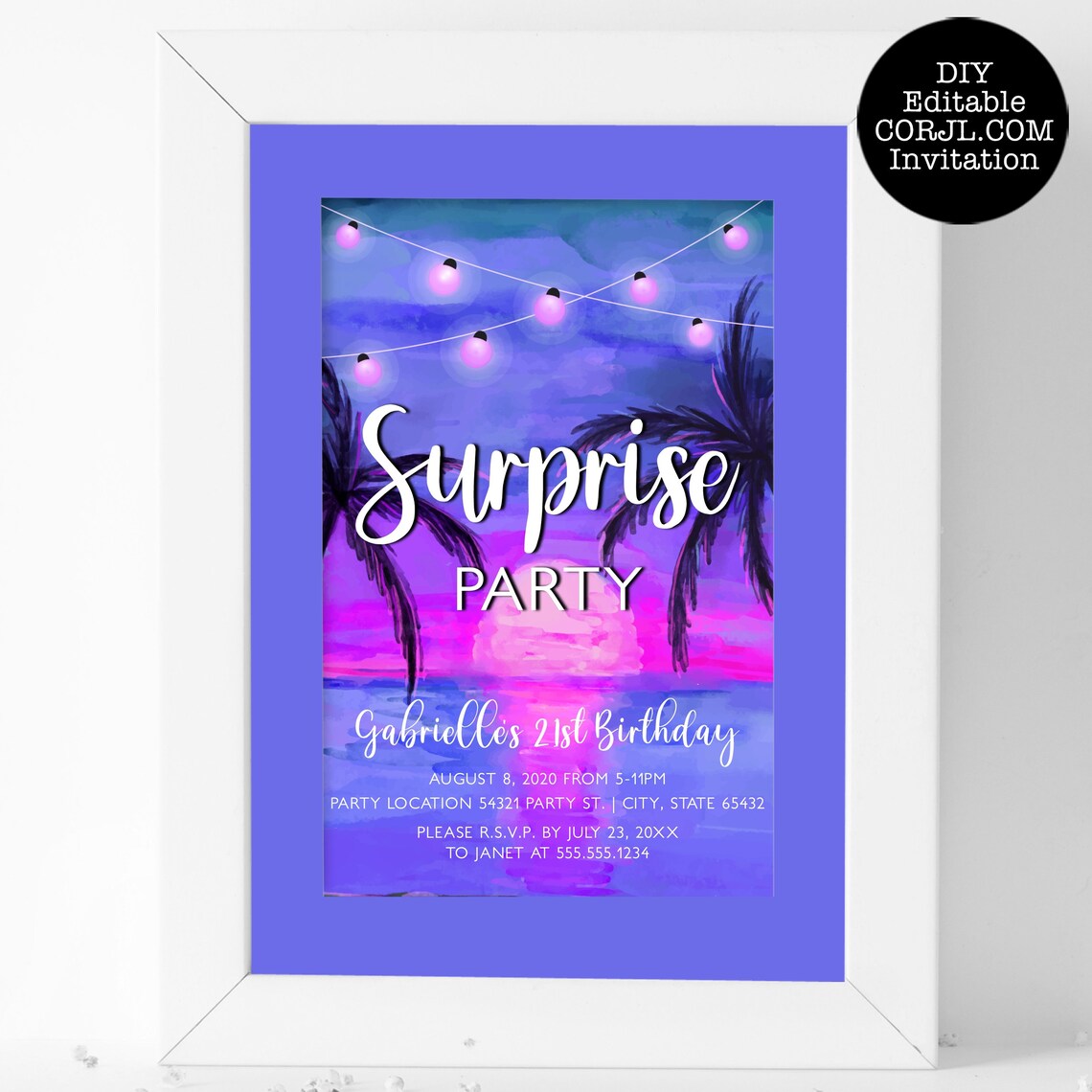 Beautiful Sunset Party Invitation Beach Party Invitations | Etsy