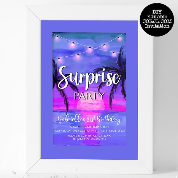 Sunset Invitation - Etsy