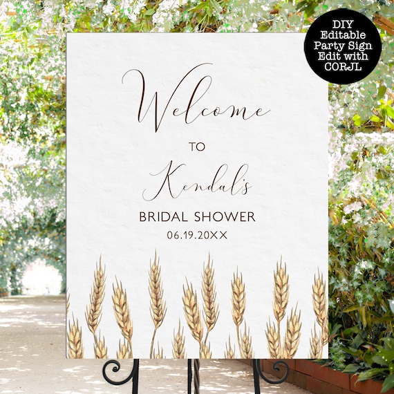 Country Welcome Signs, Floral Bridal Shower, Printable Welcome Sign ...