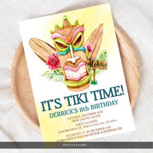 Hawaiian Invitation, Tiki Party Invitation, Luau Invitation, Aloha ...