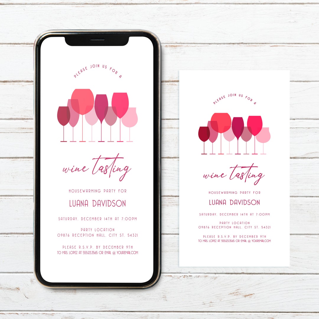 Wine Tasting Invitation Template, Digital or Printable, Birthday ...