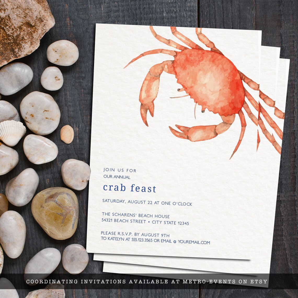 Crab Themed Favor Tags Beach Gift Tag Orange Crab Favor Tag - Etsy