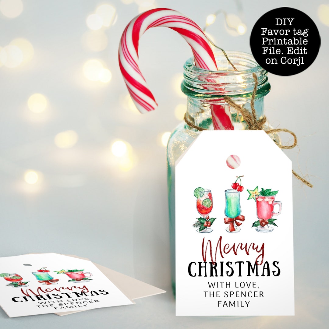 Making Spirits Bright Gift Tags, Favor Tags, Gift Tags Template ...