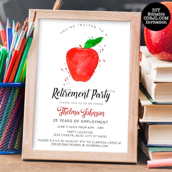 Teacher Retirement Party Invitation Template