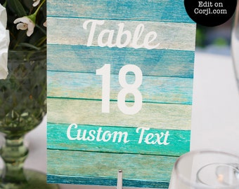 Beach Table Number - Etsy