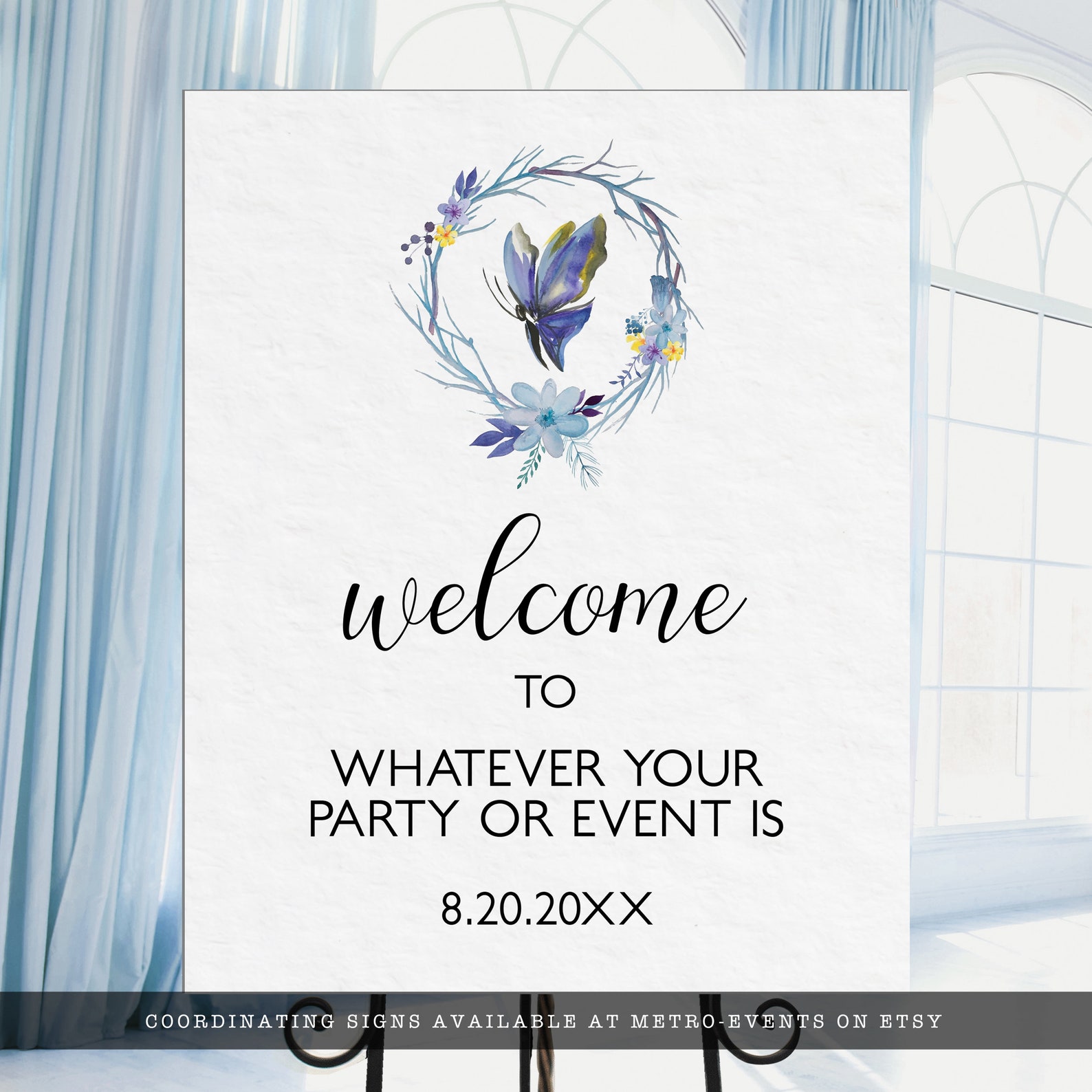 Butterfly Recipe Card Blue Butterfly Recipe Cards Corjl - Etsy