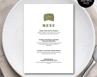 Army Menu Template - Etsy