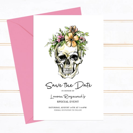 Editable Save the Date Card, Death to My 20s Template, Adios to my ...